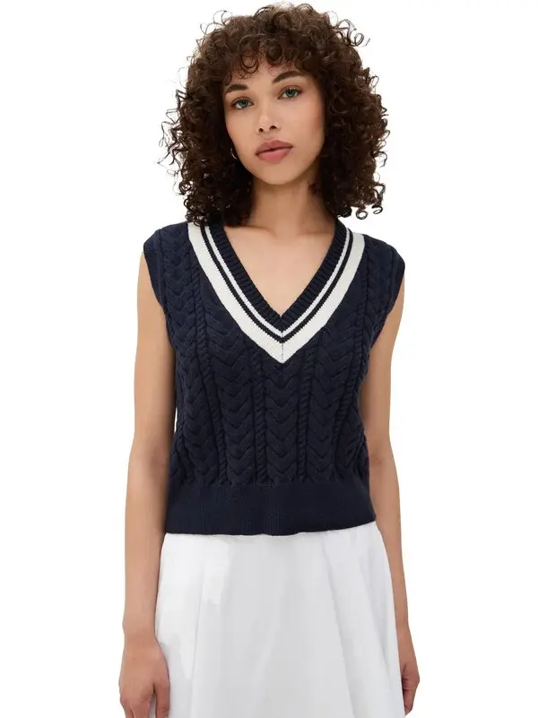 Beyond Yoga Cable Knit Vest - Nocturnal Navy