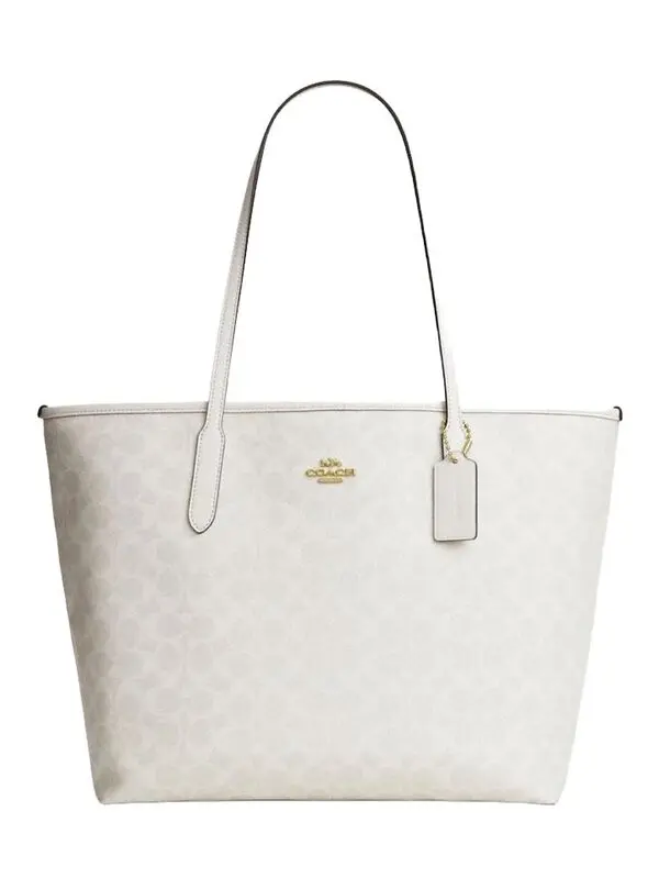 COACH City Tote Bag In Signature Canvas - Signature Canvas/gold/white/chalk
