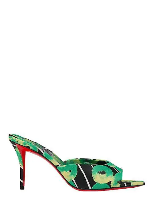 CHRISTIAN LOUBOUTIN Miss Z 80 Toile Enduit Gaagal Heeled Mules - Multi Tropical
