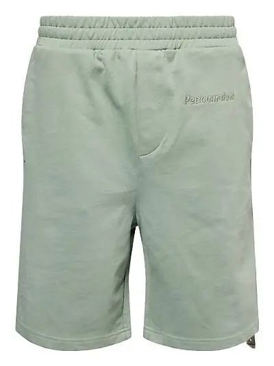 PEACEMAKER Embroidered-logo Loose-fit Cotton-jersey Shorts - Sage
