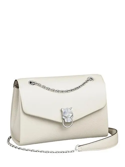 CARTIER Panthère Graphique De Leather Cross-body Bag - Salt White