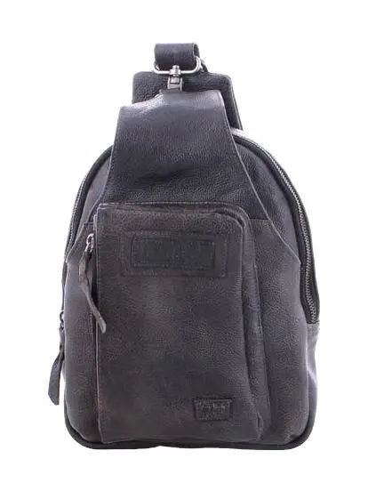 Bed Stu Leather Sling Backpack - Black Rustic