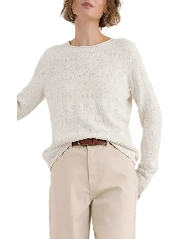 SEASALT CORNWALL Kinter Organic Cotton Crewneck Sweater - Chalk