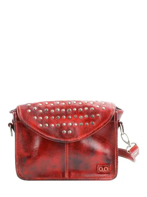 Bed Stu Studded Leather Crossbody Handbag - Red Dd