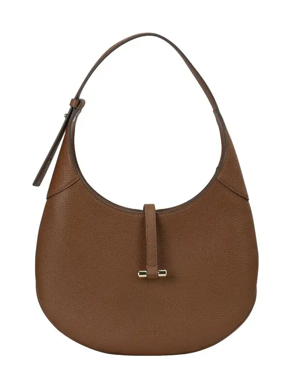 BOSS Lidney Leather Hobo Bag - Medium Brown