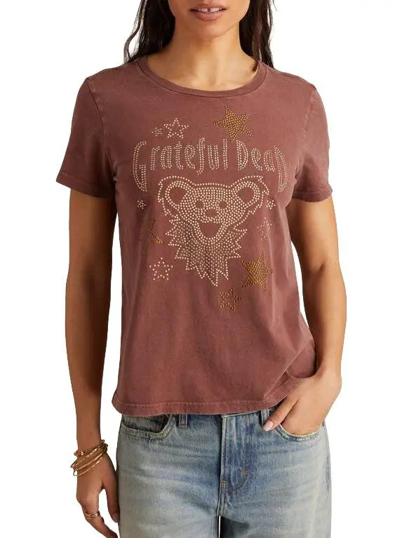 Lucky Brand Grateful Dead Stud Embellished Graphic T-shirt - Marron