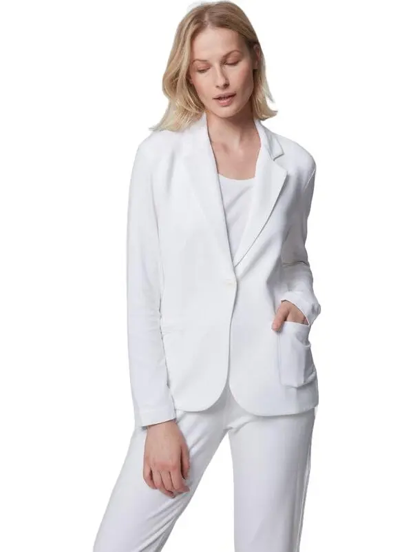 Majestic Filatures French Terry Looped One-button Blazer - Blanc