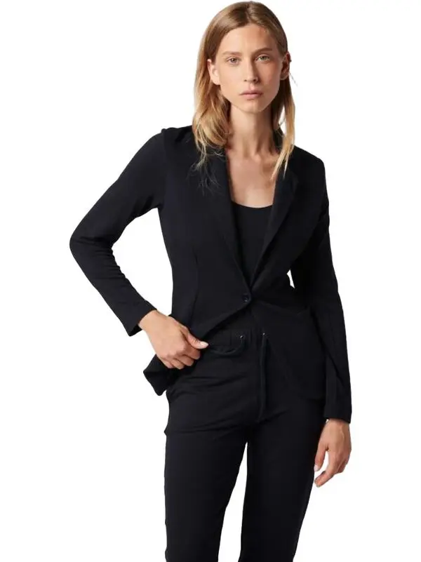 Majestic Filatures Metallic One-button Blazer - Noir