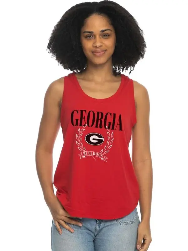 ZOOZATZ Georgia Bulldogs Everyday Tri-blend Tank Top - Red