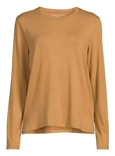 Majestic Filatures Soft Touch Long Sleeve Crewneck T-shirt - Chamois