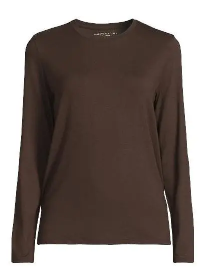 Majestic Filatures Soft Touch Long Sleeve Crewneck T-shirt - Coffee