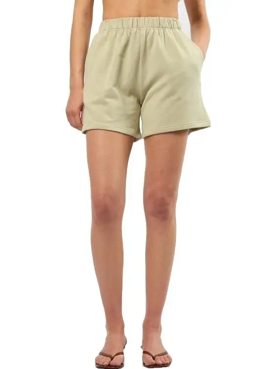 VIENS AVEC MOI The Lakeside Graphic Sweat Shorts - Sage