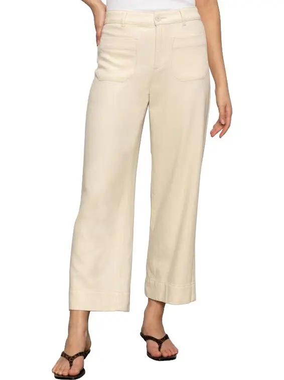 Sanctuary High Waist Wide Leg Cropped Cotton Pants - Macrame
