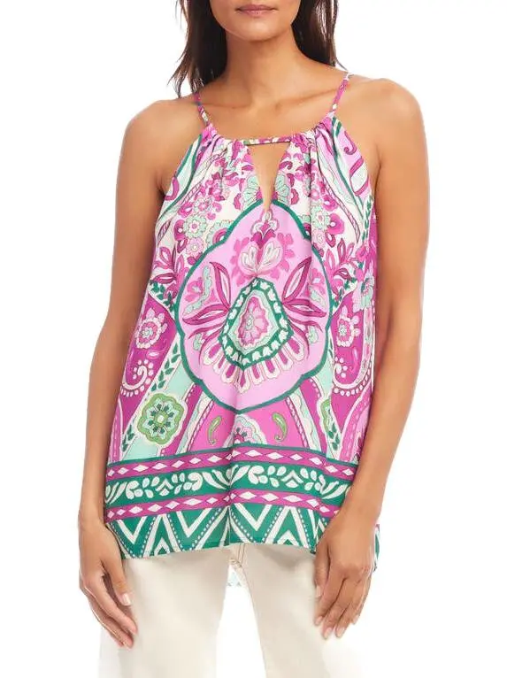 Karen Kane Keyhole Sleeveless Tank Top - Lilac