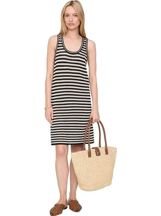 ANINE BING Arie Mini Dress - Black/ivory Stripe