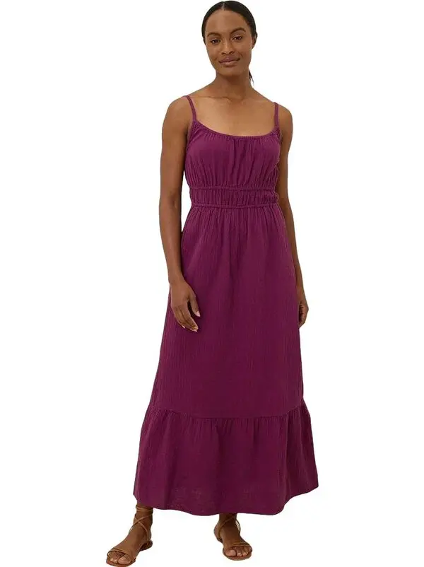 PACT Organic Cotton Cami Maxi Dress - Sangria