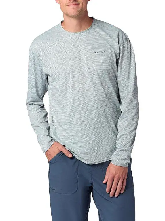 MARMOT Airexchange Solarshield Upf Long Sleeve Crewneck T-shirt - Boulder Crack Frequency