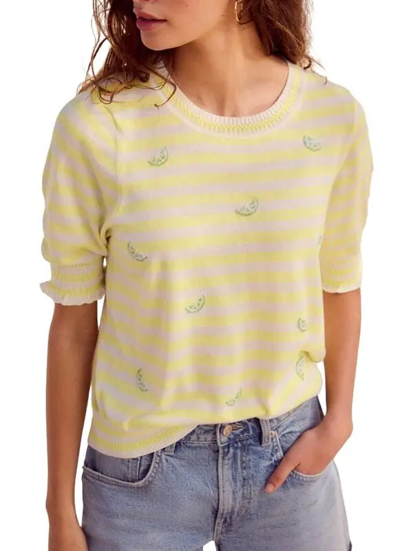 NEXT Striped Beaded Sweater - Yellow