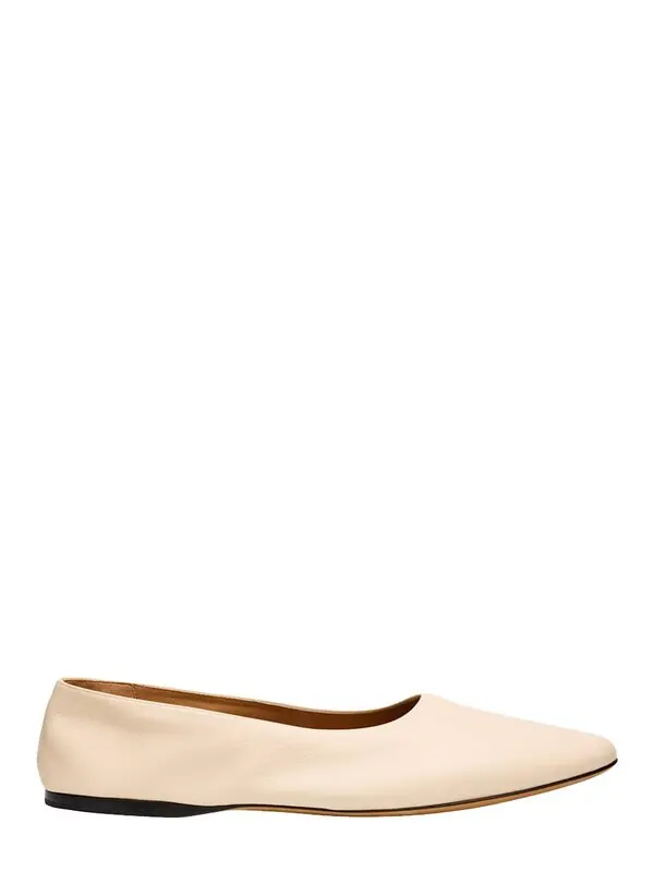 THE ROW Awar Leather Ballerina Flats - White