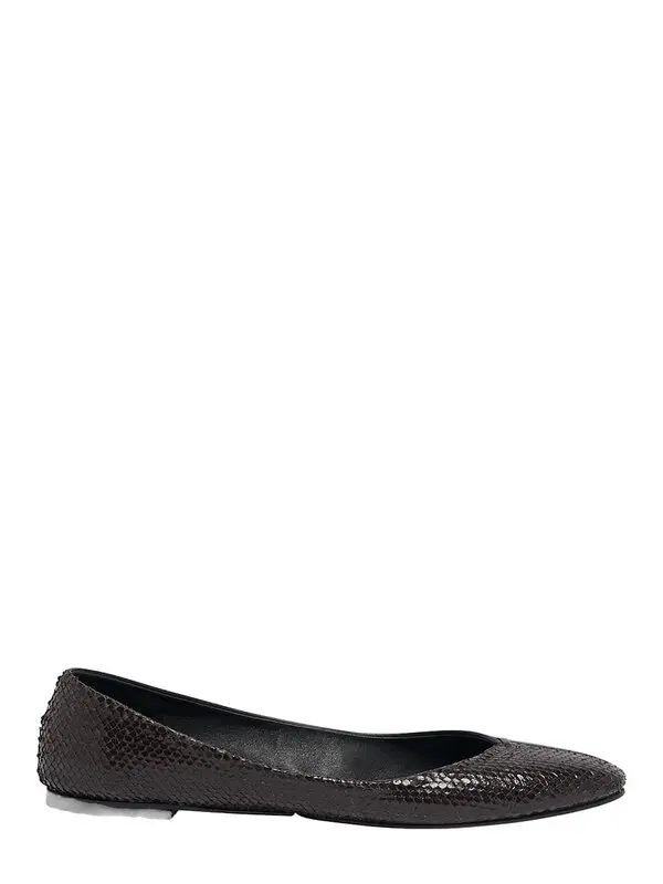 Jacquemus Les Ballerines Mixed Leather Flats - Dark Brown