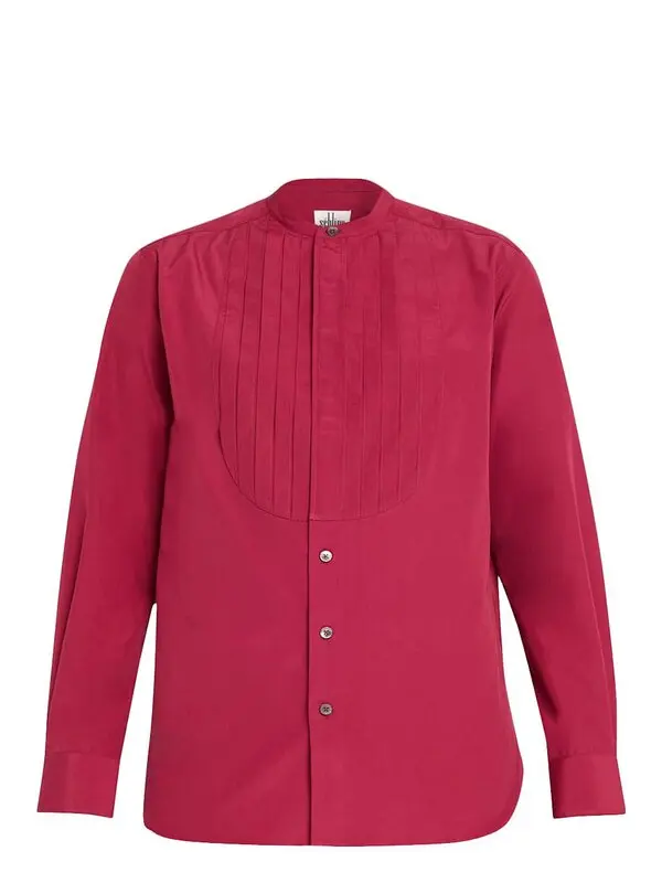 SEBLINE Pleated Bib Shirt - Crmson