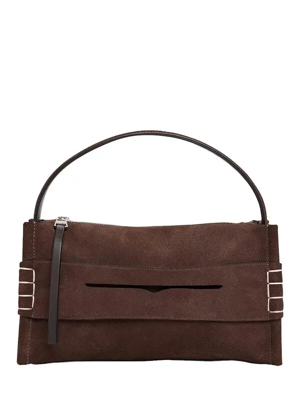 JW Anderson Loafer Suede Crossbody Bag - Brown