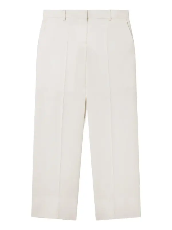 Stella McCartney Pleated Straight-leg Trousers - Cream