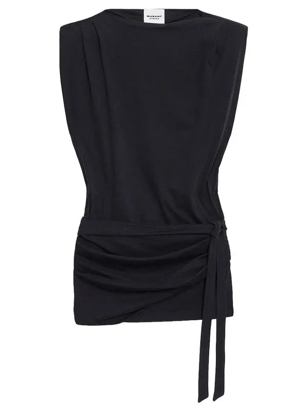 Isabel Marant Marielle Draped Cotton Jersey Dress - Black