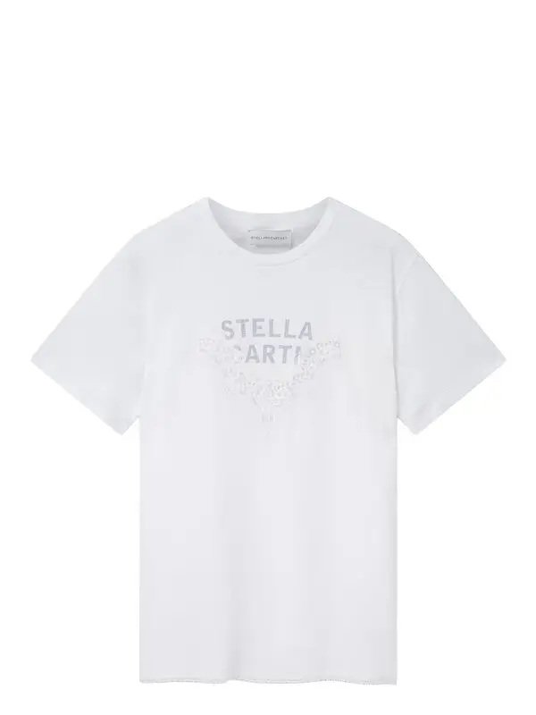 Stella McCartney Lace-insert Graphic Boxy T-shirt - Pure White