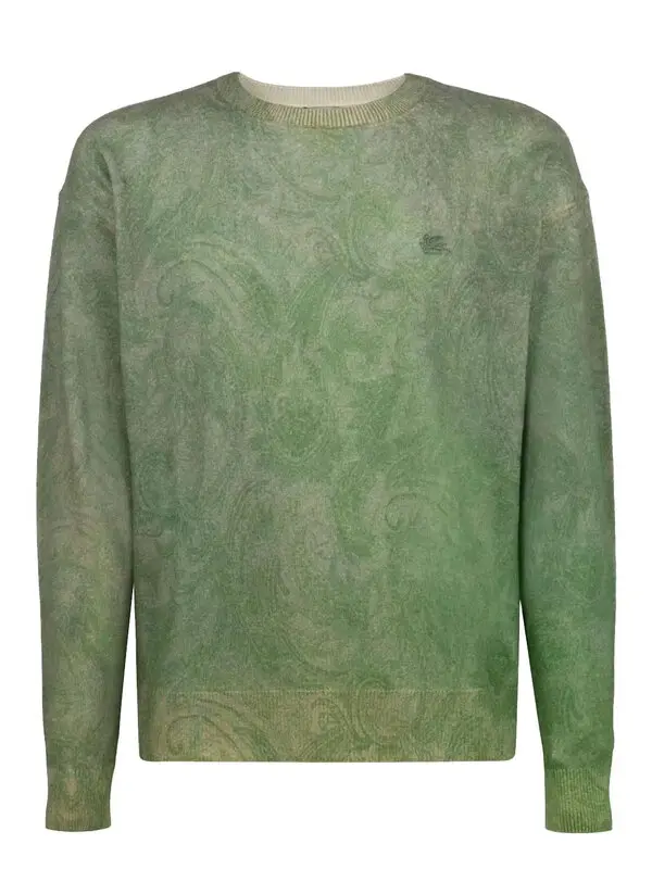 Etro Wool Crew Neck Sweater - Green