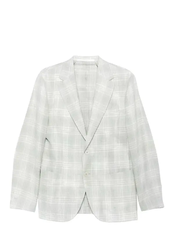 Eleventy Checked Blazer - Green