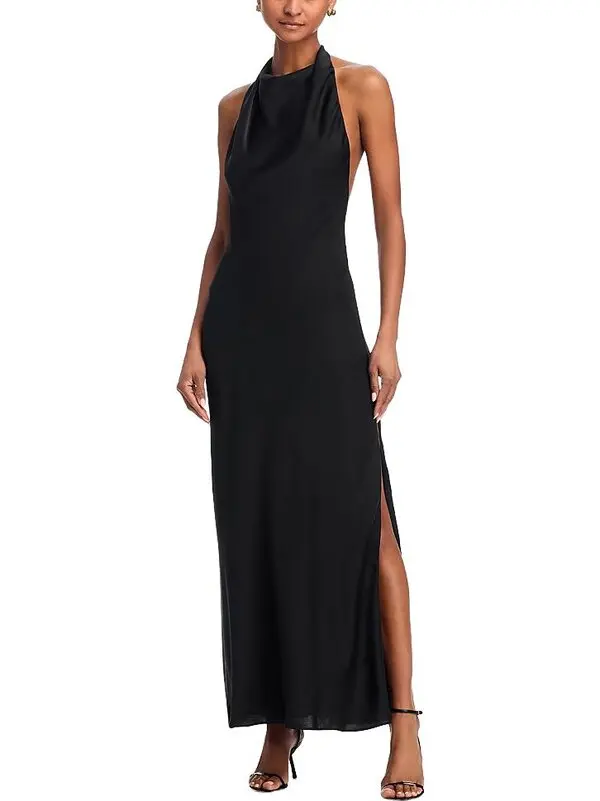Bardot Similina Halter Maxi Dress - Black