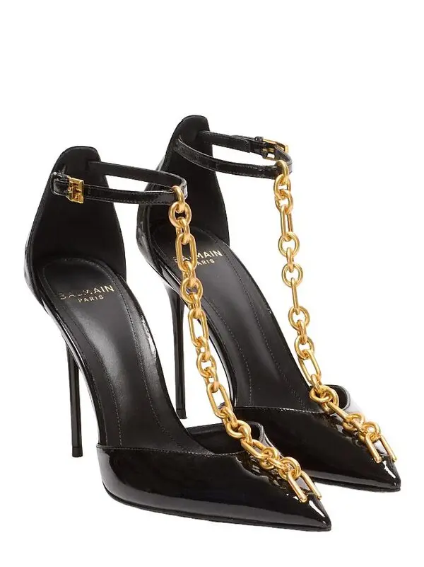 Balmain Patent Leather Stiletto Pumps - Black