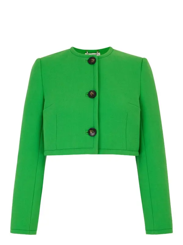 EMILIA WICKSTEAD Lizette Cropped Jacket - Green