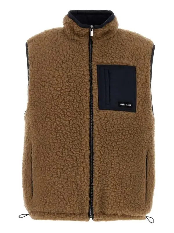 Miu Miu Teddy Vest - Brown