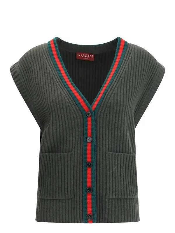 Gucci Wool Cardigan Vest - Green