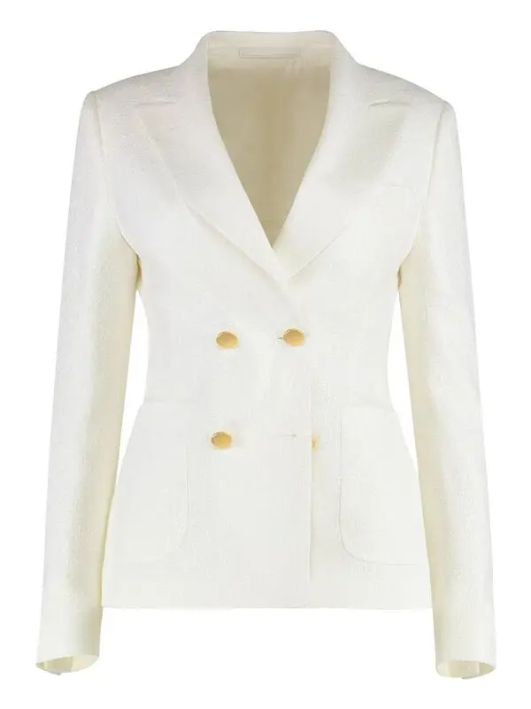 Tagliatore J-coral Boucle Jersey Single-breasted Jacket - White