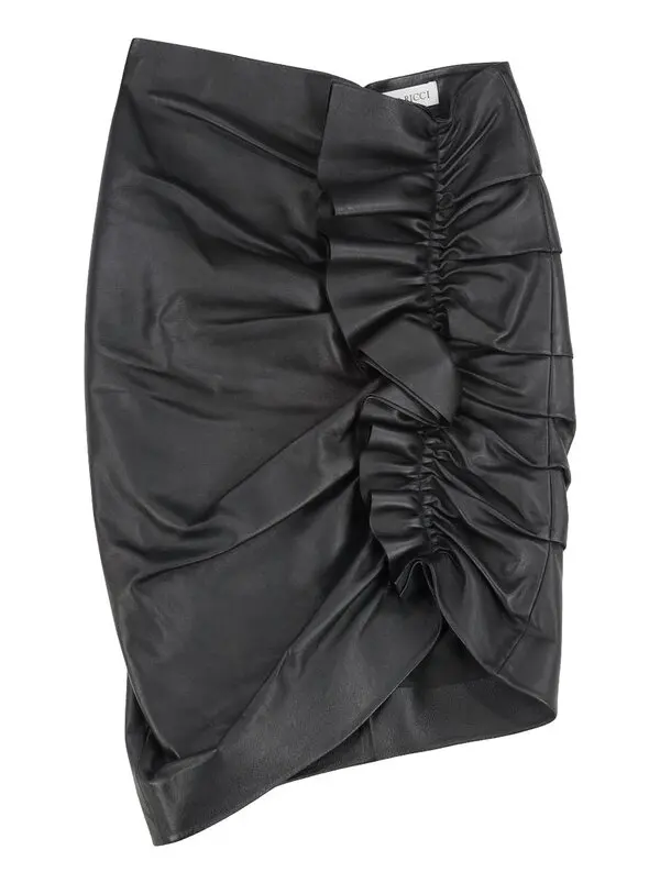 Nina Ricci Leather Skirt - Black