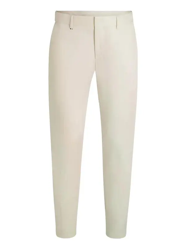 BOSS Cotton Tapered Trousers - White