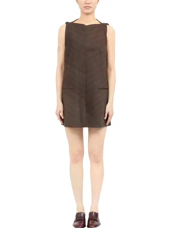 MAISON MARGIELA Striped Mini Dress - Brown