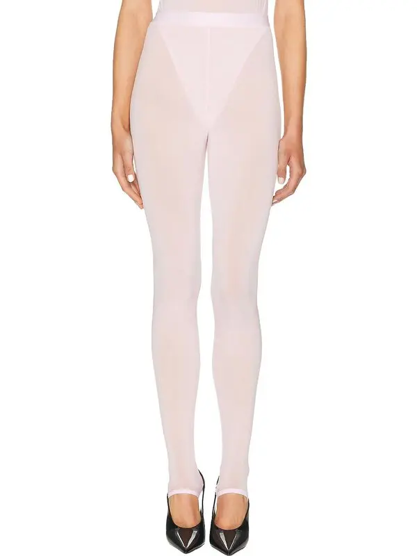 Wardrobe.NYC Sheer Stirrup Legging - Blush