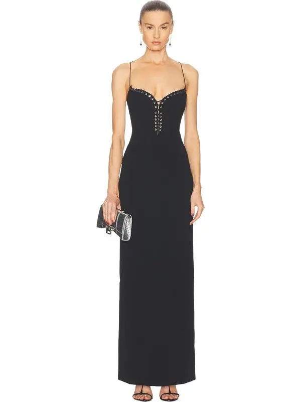 LUDOVIC DE SAINT SERNIN Cleavage Long Dress - Black