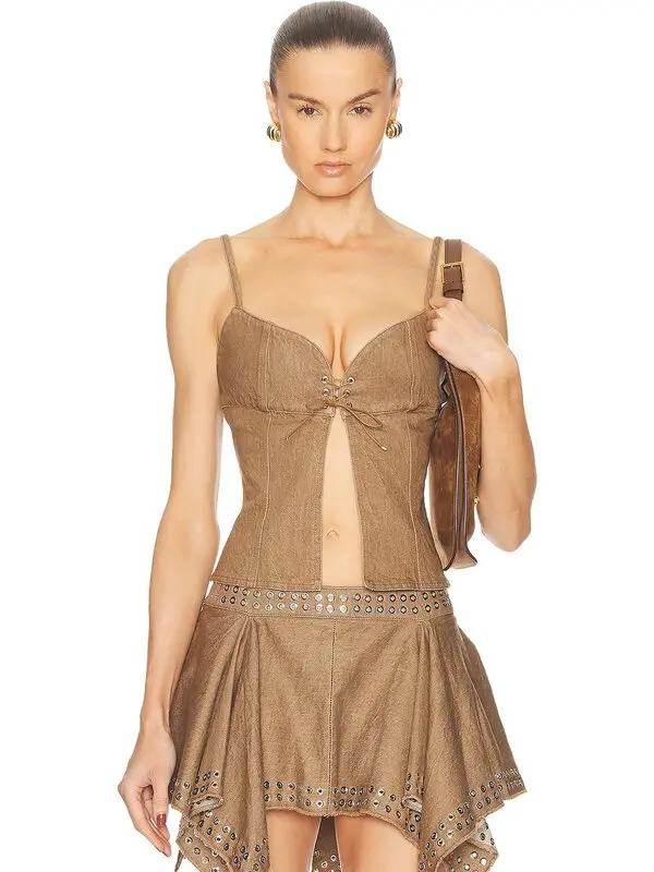 LUDOVIC DE SAINT SERNIN Easy Cleavage Top - Brown