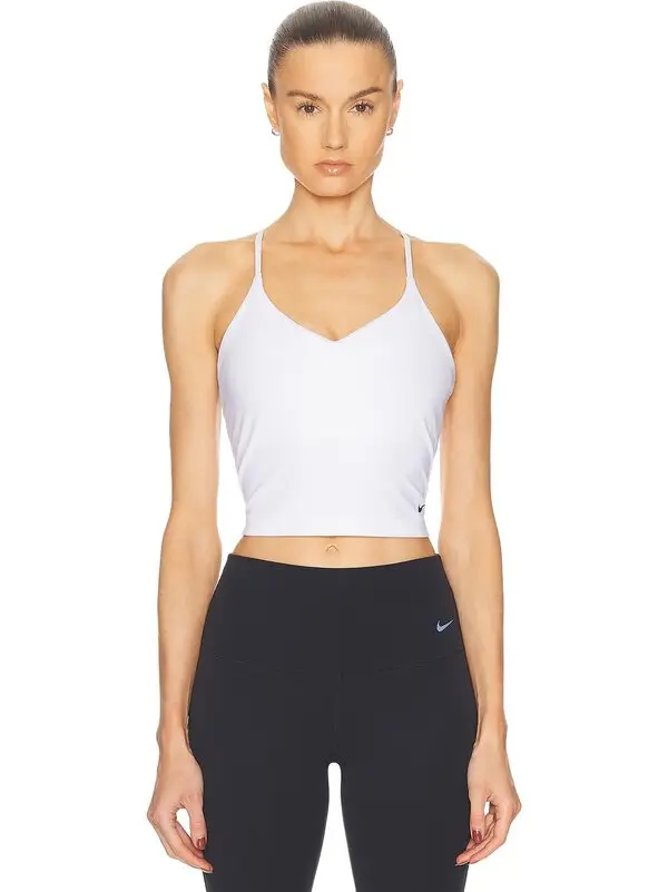 Nike Indy Light Support Padded Tank Top - White & Black