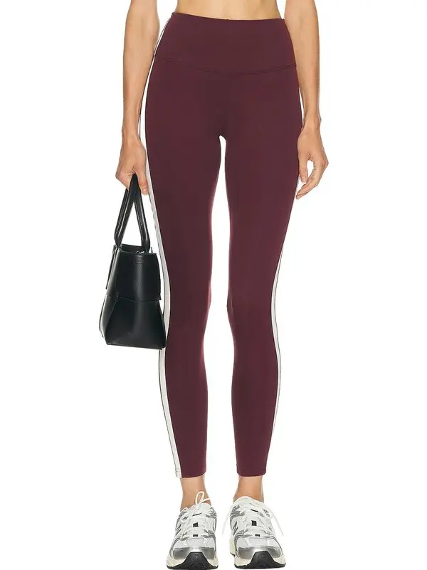 Splits59 Clare High-waist 7/8 Leggings - Dark Cherry & Creme