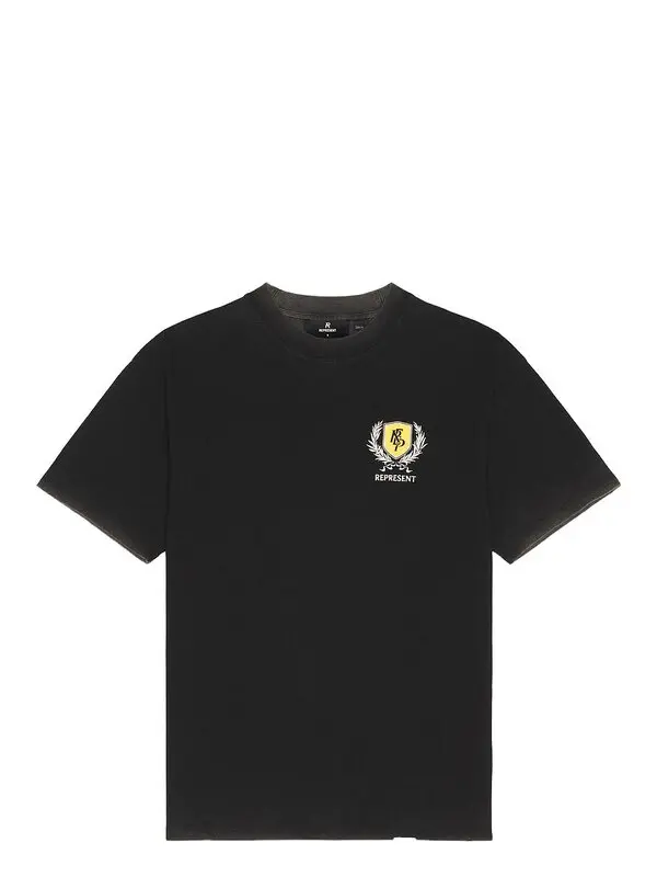 REPRESENT Crest Tee In White - Vintage Black