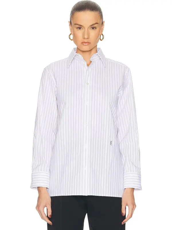 Saint Laurent Button-up Top - Craie Noir