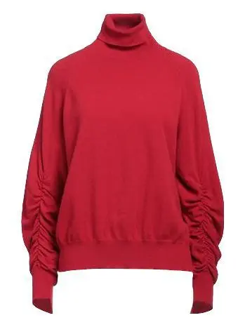SEMICOUTURE Turtleneck Virgin Wool Cashmere Top - Red