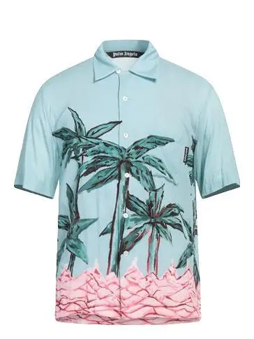 Palm Angels Shirt Sky Size Viscose, Polyester - Blue