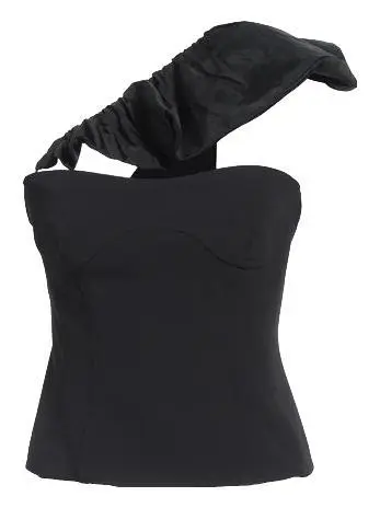 Pinko One-shoulder Top With Detachable Sleeves - Black